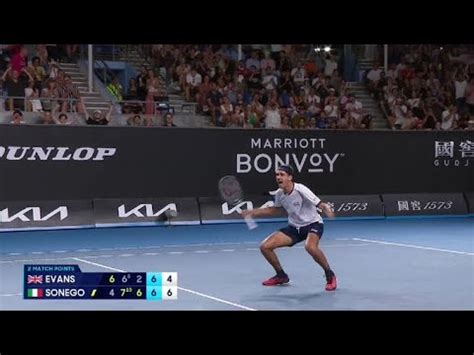Australian Open Sonego Evans 4 6 7 6 6 2 7 6 RIMONTA PAZZESCA PER L
