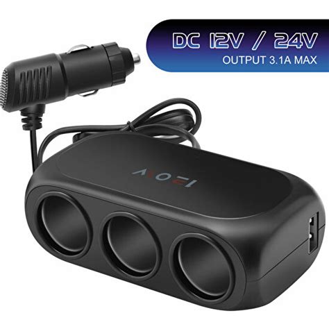 Ganbao Gümüş 12 V 24 V Araç Çakmak Soket Splitter Fiş LED Fiyatı
