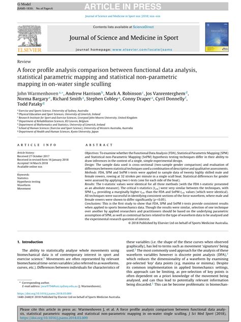 pdf a force profile analysis comparison between functional data analysis statistical
