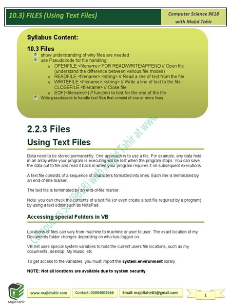 handling text files in visual basic opening writing to and closing files pdf comma