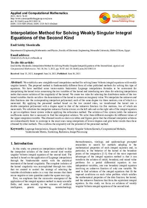 pdf interpolation method for solving weakly singular integral equations of the second kind