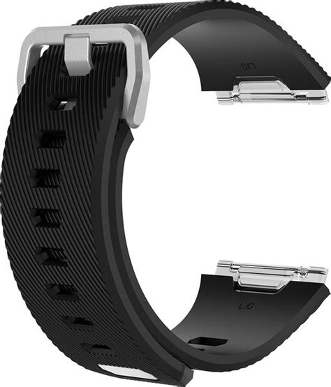 By Qubix Fitbit Ionic Siliconen Bandje Met Gesp Large Zwart Bol