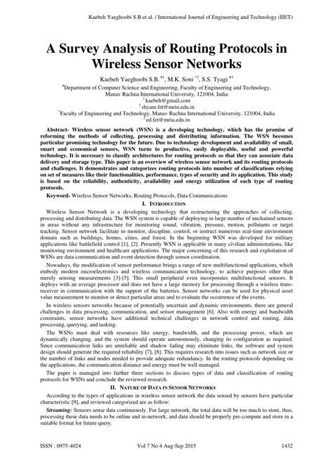 pdf a survey analysis of routing protocols in wireless sensor networks