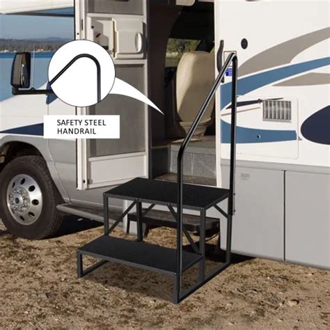 Dropship Hot Tub Steps Outdoor 2 RV Steps With Handrail Portable RV
