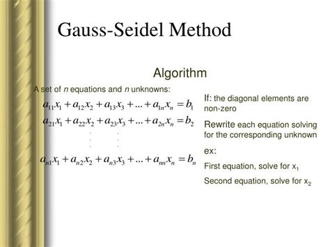 ppt gauss seidel method powerpoint presentation id 830349