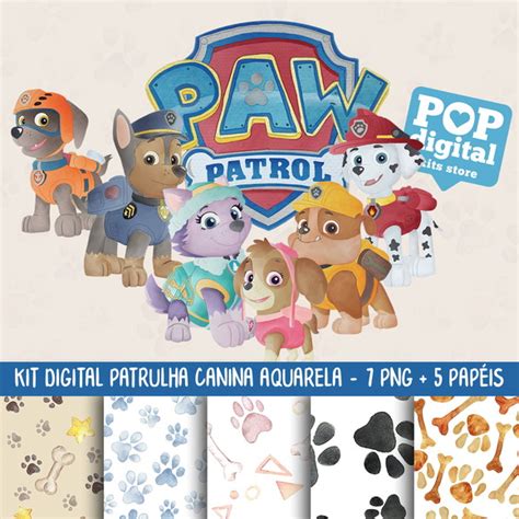 Kit Digital Patrulha Canina Em Aquarela Elo
