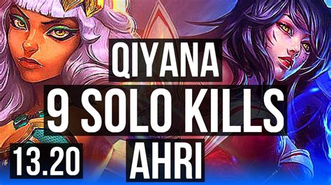 QIYANA Vs AHRI MID 9 Solo Kills 1500 Games 1 5M Mastery