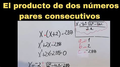 El producto de la suma de dos números consecutivos tips PAES YouTube