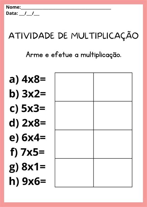 Arme E Efetue Divisão Atividades De Divisão 4o Ano Para Imprimir