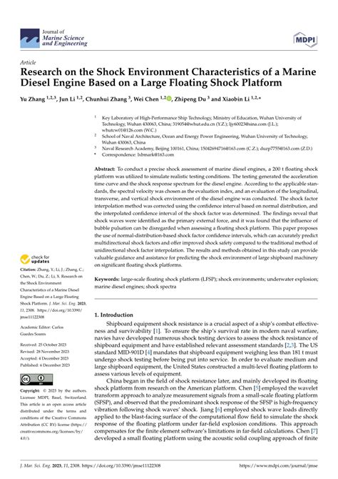 pdf research on the shock environment characteristics of a marine diesel engine based on a