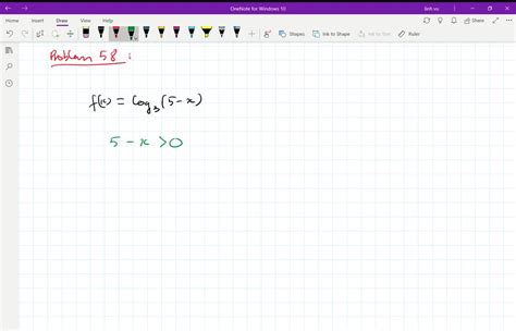 solved state the domain of the logarithmic function in interval notation f x log3 5 x