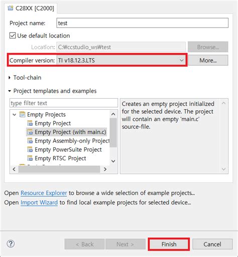 Step1 Create A Project In Code Composer Studio User Guides 2023