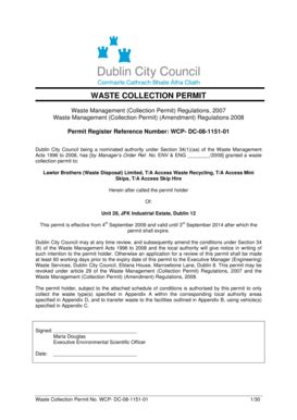 Fillable Online WASTE COLLECTION PERMIT Access Waste Recycling Fax