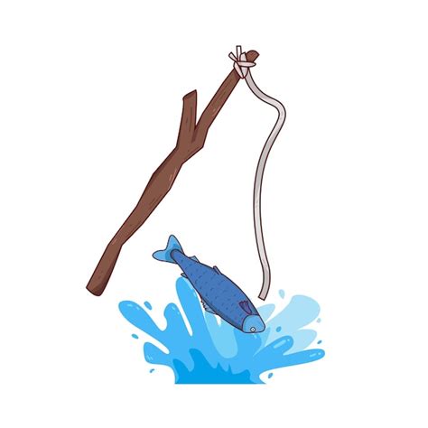 Ilustración de la pesca Vector Premium