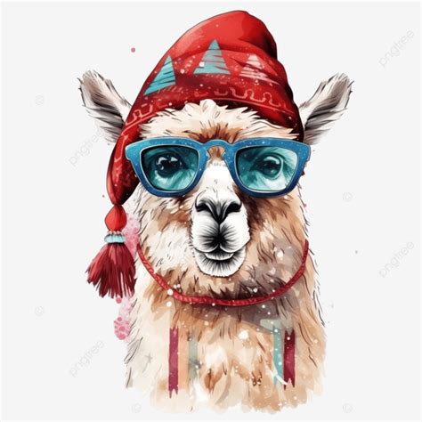 Feliz Navidad Lama Con Sombrero De Santa Claus Png Dibujos Dise O De