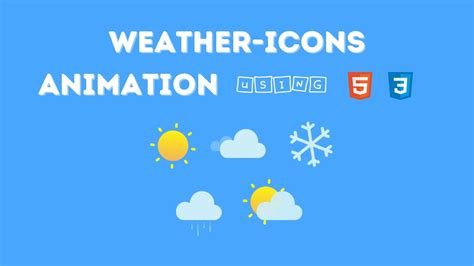 how to create weather icons using html and css weather icons animation tutorials youtube