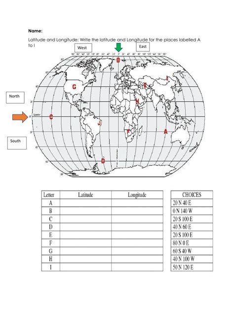 Latitude And Longitude Worksheet Teach Starter Worksheets Library