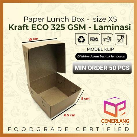Jual Paper Lunch Box Kraft Coklat XS Kotak Makan Kertas EXtra Small
