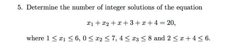 solved determine the number of integer solutions of the