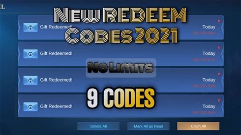 NEW 9 REDEEM CODES 2021 Mobile Legends Redemption Code ML YouTube
