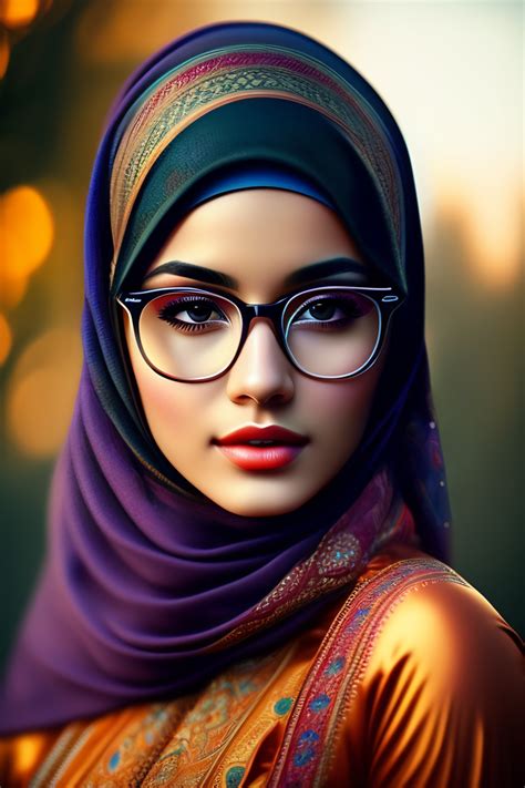 Lexica Beautiful Hijab Girl Wearing Glasses