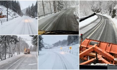 FOTO VIDEO Intervenții în Alba pe drumurile afectate de ninsori Peste