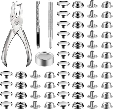 Kit Bouton Pression 200 Pièces Pression Bouton Fixation en Acier