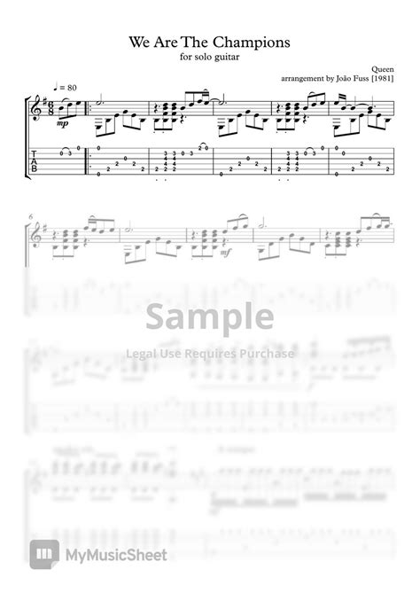 Queen We are The Champions Sheets by João Fuss