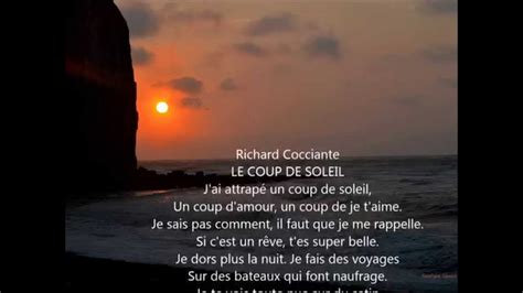 Richard Cocciante LE COUP DE SOLEIL Paroles De La Chanson YouTube