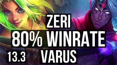 ZERI Lulu Vs VARUS Karma ADC Penta 80 Winrate Legendary