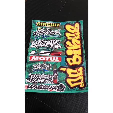 Cartela De Adesivo Adesivos De Bike Adesivos De Moto Grau