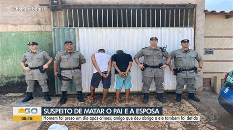 Homem é preso suspeito de matar a mulher e o pai dele a facadas Goiás