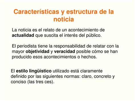Ppt Caracter Sticas Y Estructura De La Noticia Powerpoint