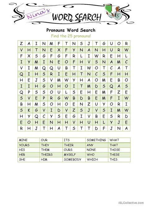 Pronouns Word Search Word Search English ESL Worksheets Pdf Doc