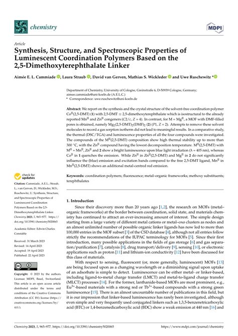 PDF Synthesis Structure And Spectroscopic Properties Of Luminescent
