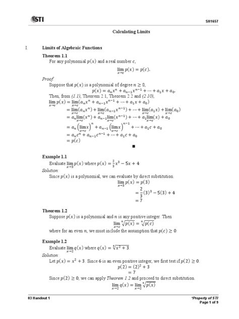 calculating limits a comprehensive guide to evaluating limits of algebraic functions through