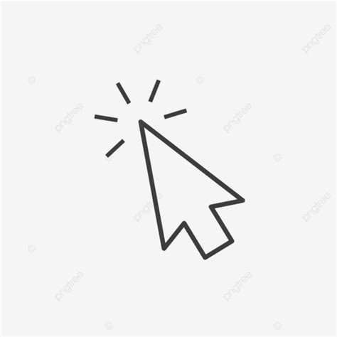 Thin Line Mouse Cursor Icon For Website Click Vector Interface Link