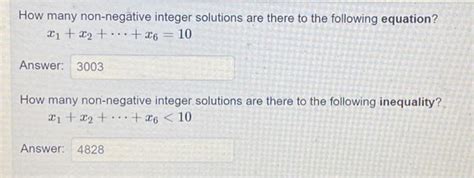 solved how many non negative integer solutions are there to
