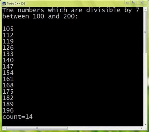 programming wala codes and tutorials c program to print the numbers which are divisible by 7