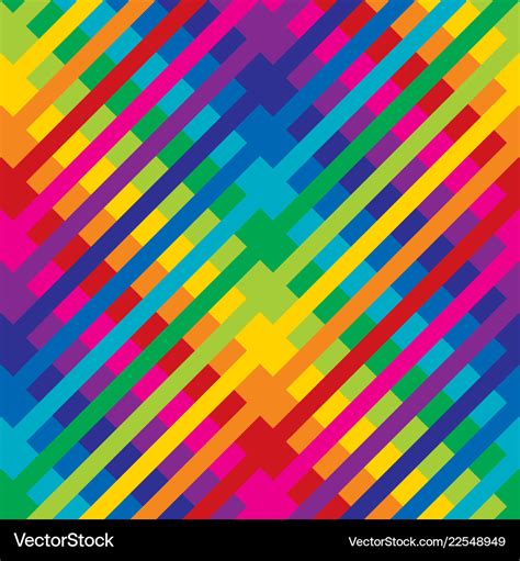 Rainbow Colors Simple Geometric Seamless Pattern Vector Image