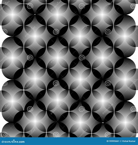 Black And White Abstract Geometric Circles Seamless Pattern Vector