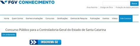 Concurso CGE SC como fazer a inscrição Veja aqui