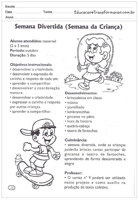 Projeto Dia Das Crianças Para Educação Infantil BRAINCP