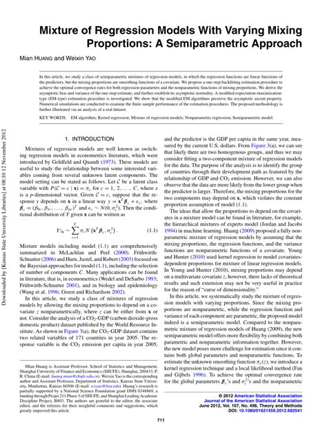 pdf mixture of regression models with varying mixing proportions a semiparametric approach