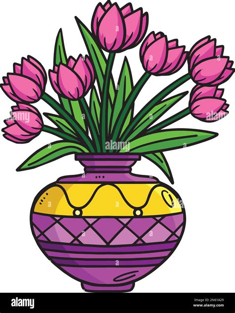 Spring Flower Vase Cartoon Colored Clipart Stock Vector Image Art Alamy