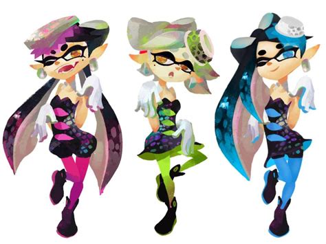 The 3 Squid Sisters Together Aqua Splatfest Tee Splatoon Amino