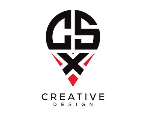 Diseño del logotipo de la forma de la letra de la ubicación de CSX