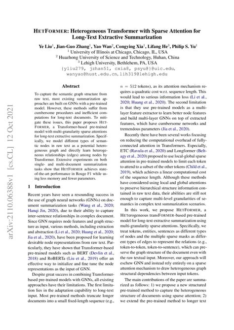 hetformer heterogeneous transformer with sparse attention for long text extractive