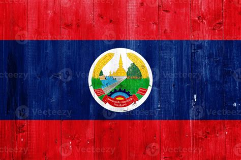 lao gente democrático república bandera en un texturizado antecedentes