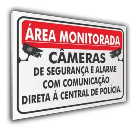 Placa Monitoramento 24 Horas Por Câmeras De Segurança 30x20 MercadoLivre